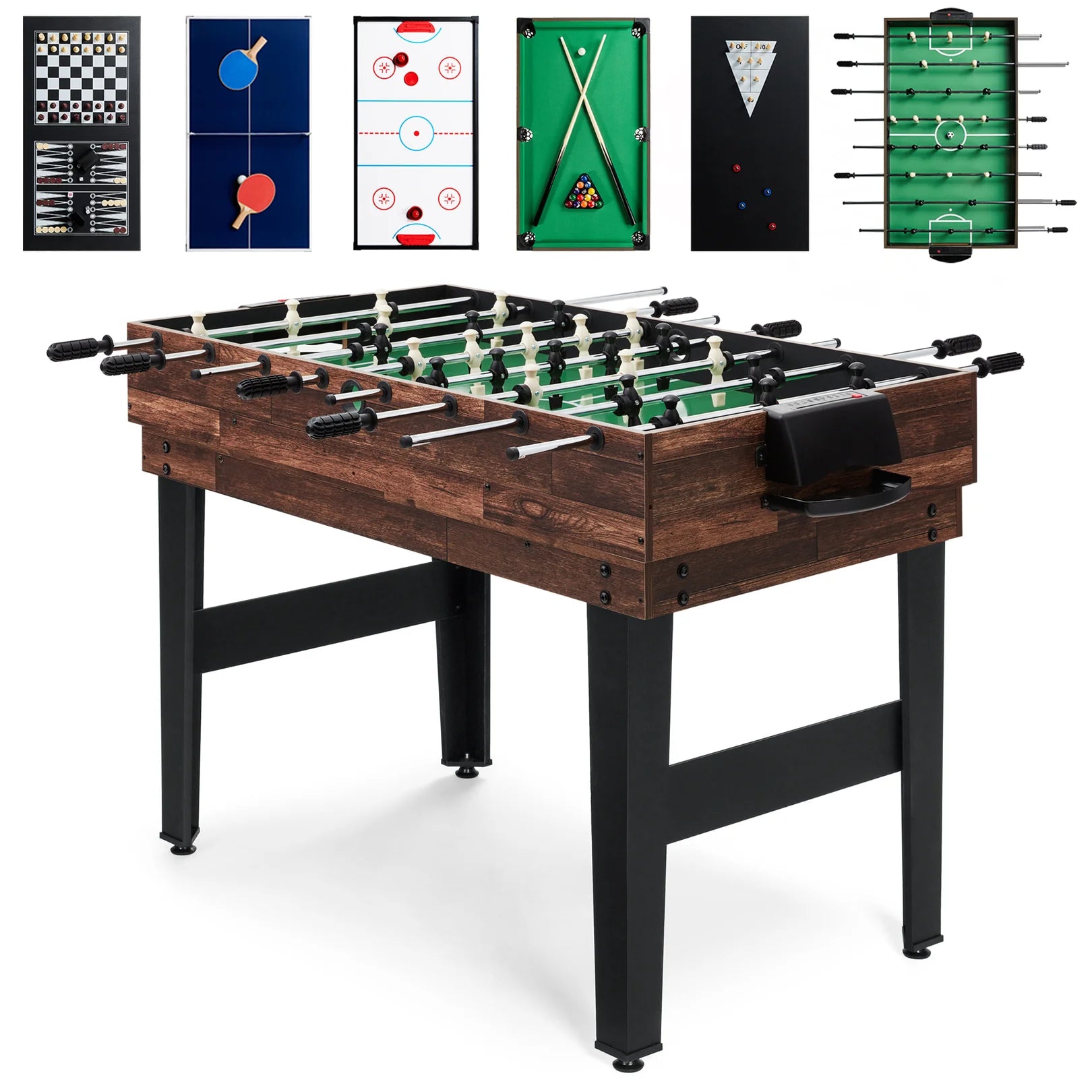 10-in-1 Combo Game Table Set w/ Pool, Foosball, Ping Pong, Chess - 2x4 ...